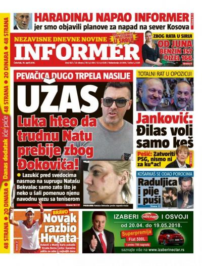 Informer - Broj 1821 - 19. april 2018. - Novinarnica - Sve novine na ...